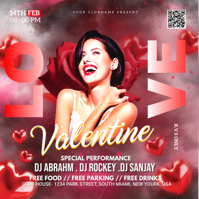 Valentine Party Flyer Template | PosterMyWall