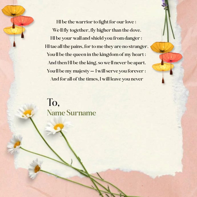 Valentine poem Template | PosterMyWall