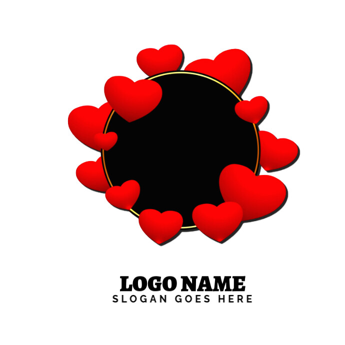 Valentine Red Heart Circle Logo Template | PosterMyWall