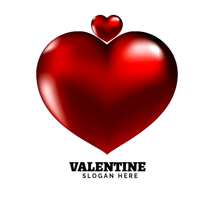 Valentine red heart logo Template | PosterMyWall