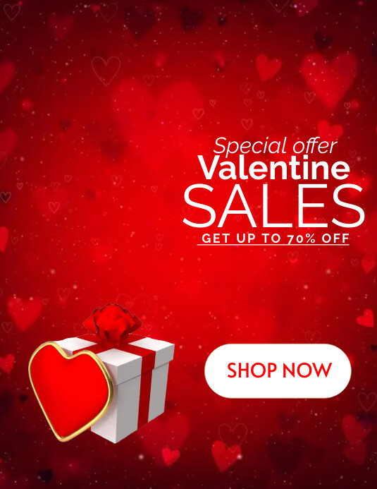 Valentine sales flyer Template | PosterMyWall