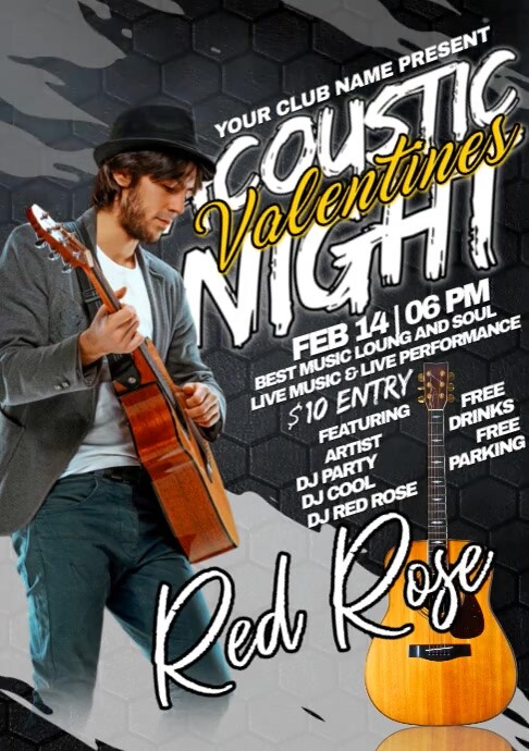 Valentines Acoustic Night Template | PosterMyWall