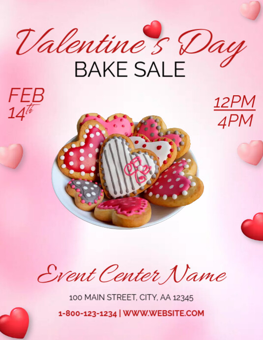 Valentines Bake Sale Template | PosterMyWall