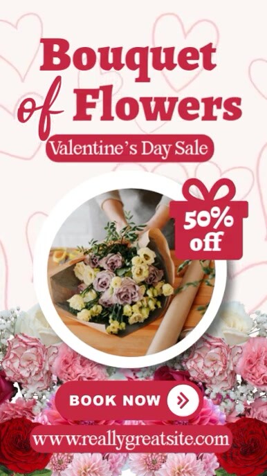 Valentines Bouquet of Flowers Sale Template | PosterMyWall