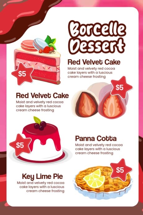Copy of Valentines Cake Menu Flyer | PosterMyWall
