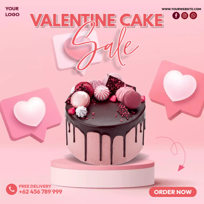 Valentines Cake Sale Instagram Template | PosterMyWall