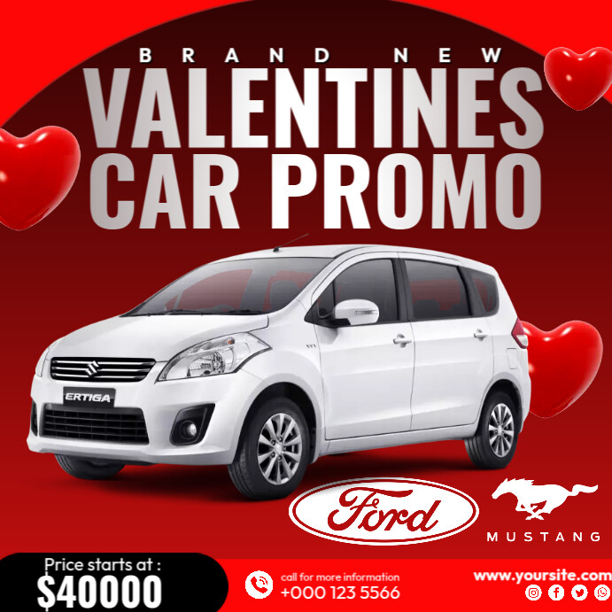 Valentines Car Promo Instagram Template | PosterMyWall