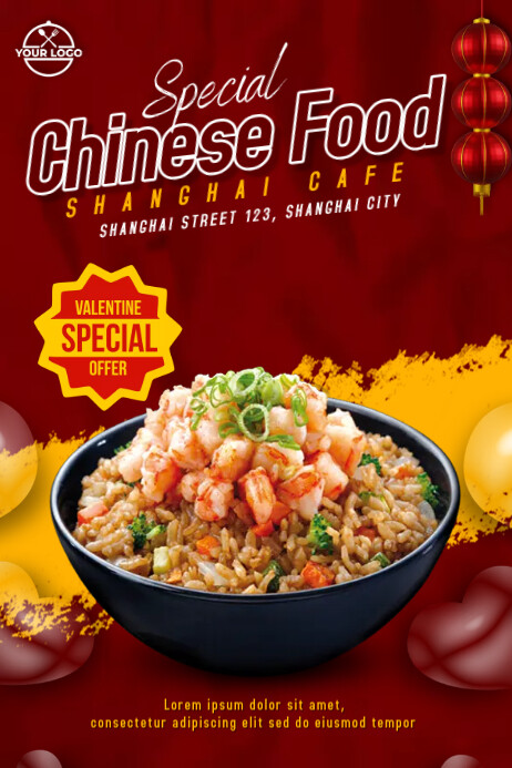 Valentines Chinese Food Template | PosterMyWall