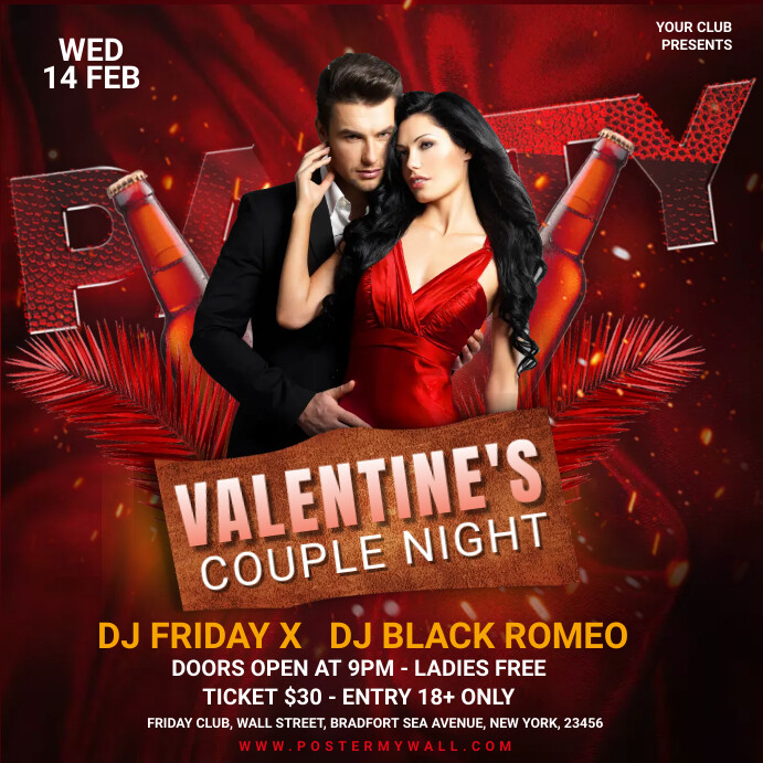 Plantilla de valentines couple night | PosterMyWall