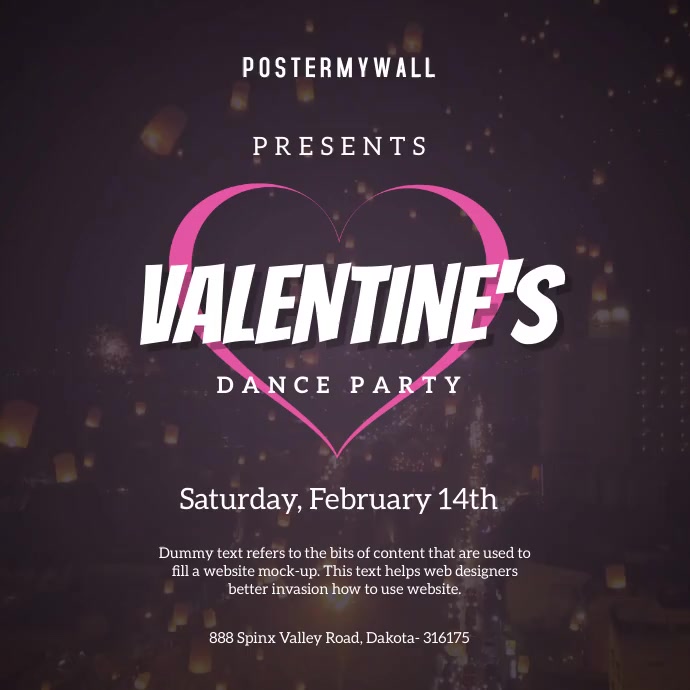 Valentines Dance Party Template | PosterMyWall