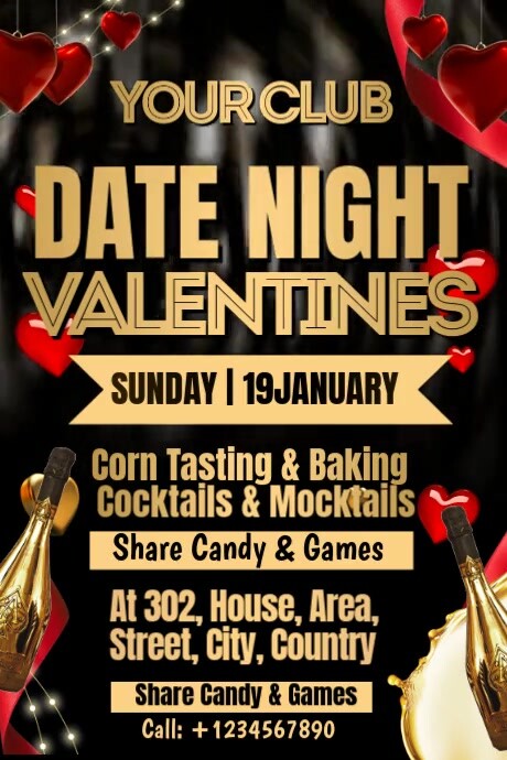 Valentines Date Night Invitation Template | PosterMyWall