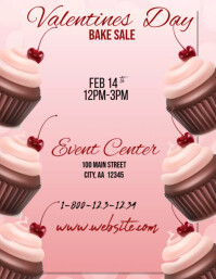 Valentines Bake Sale Flyer Template | PosterMyWall