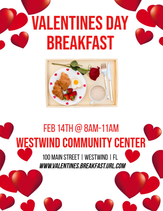 Valentines Day Breakfast Template | PosterMyWall