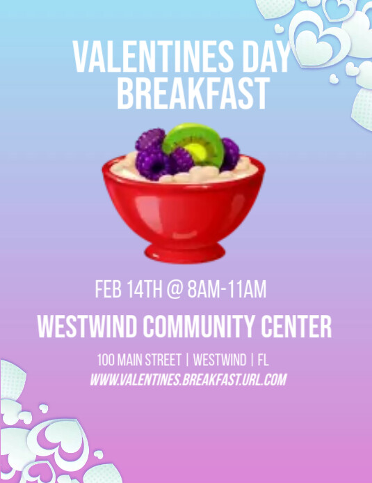 Valentines Day Breakfast Template | PosterMyWall