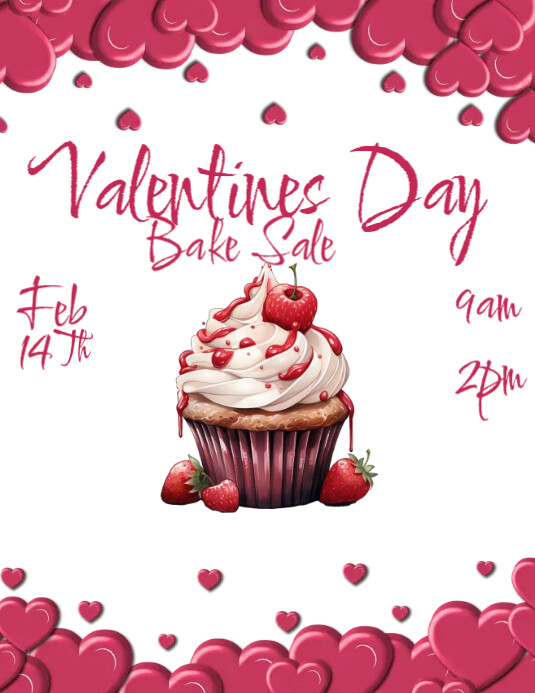 Valentines Day Cake Sale Template | PosterMyWall