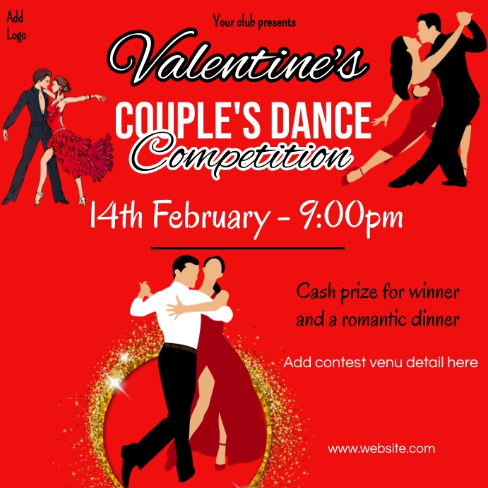 valentines day dance competition template (1) | PosterMyWall