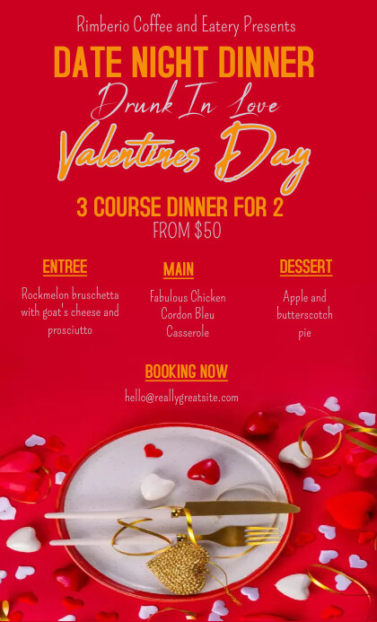 valentines day dinner,valentines dinner deal Template | PosterMyWall