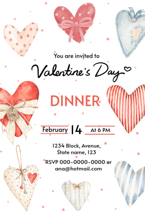 Copy of Valentine's Day Dinner Invitation | PosterMyWall
