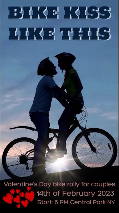 Plantilla de El Día de San Valentín para Parejas en Bicicleta Instagram Folleto Ree | PosterMyWall