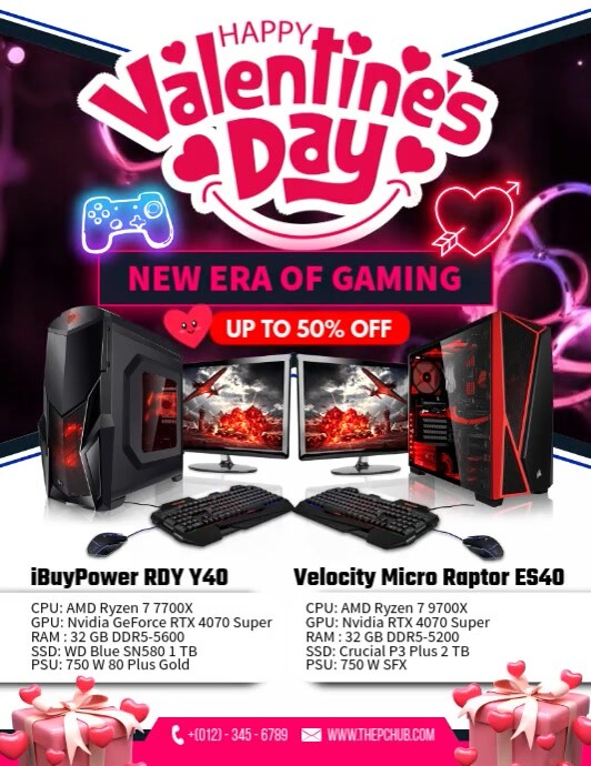 Valentines Day Gaming PC Setup Template | PosterMyWall