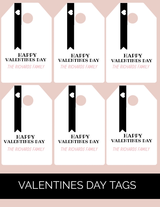 Valentines Day Gift Tags Heart Bar Template | PosterMyWall