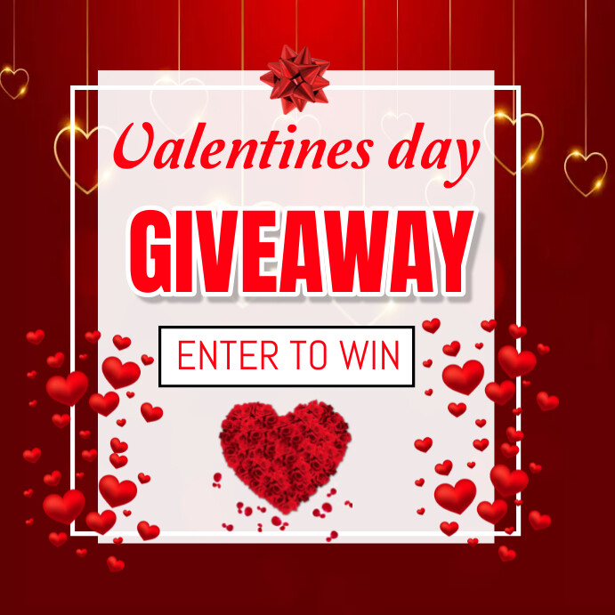 Valentines day giveaway contest design Template | PosterMyWall