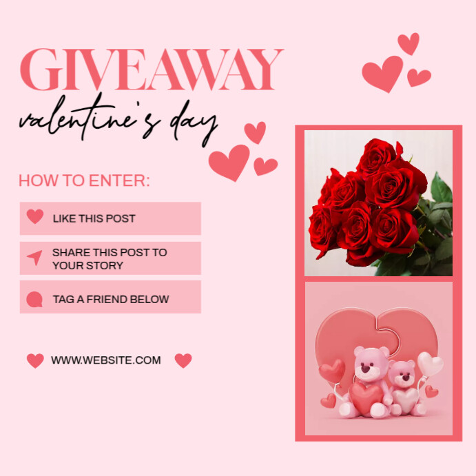 Valentines Day Giveaway Template | PosterMyWall