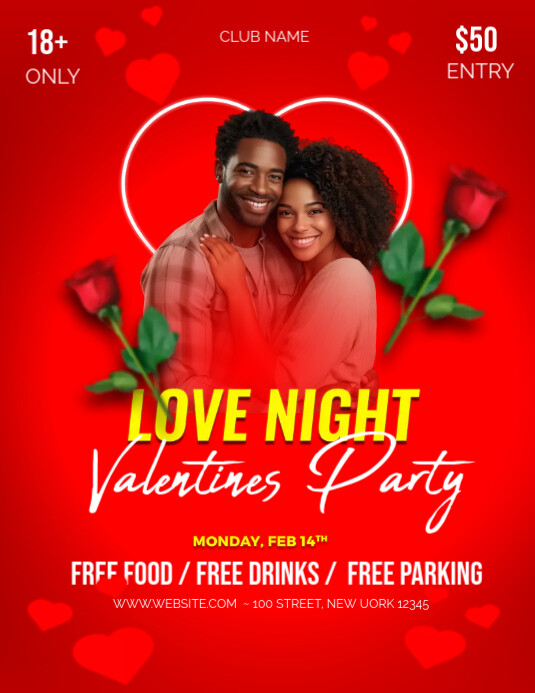 Valentines Day Love Night Template | PosterMyWall