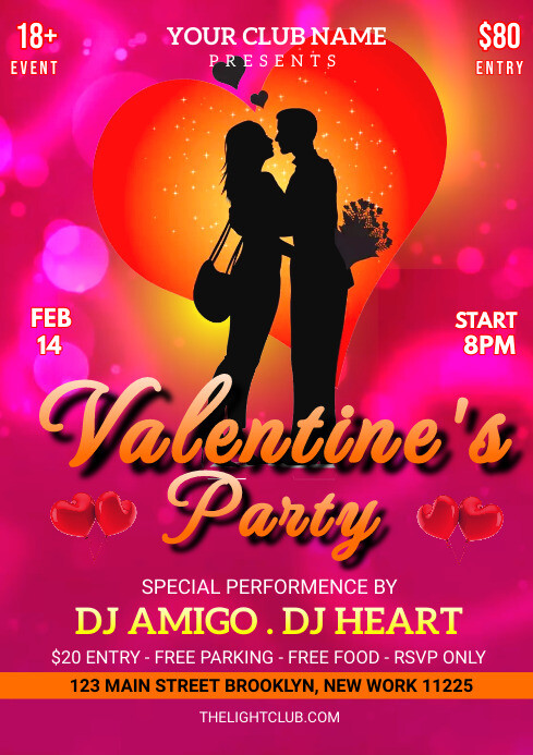 valentines day night party flyer Template | PosterMyWall
