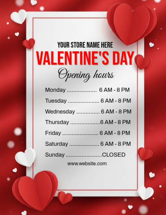 Valentines Day Opening Flyer Template | PosterMyWall