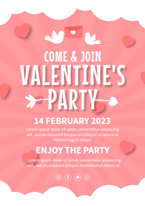 Valentines Day Party Invitation Template | PosterMyWall
