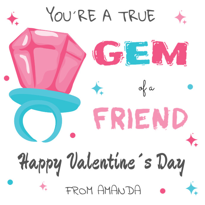 Valentines Day Ring Candy Gift Tag Template | PosterMyWall
