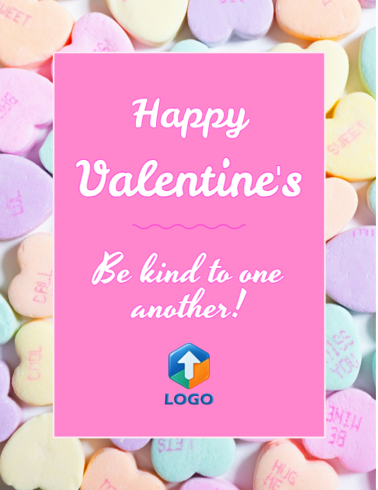 Valentines Day Simple Card Work School Social Media Post Flyer Exchange ...