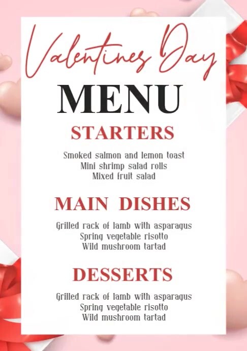 Copy of Valentines Day Special Menu | PosterMyWall