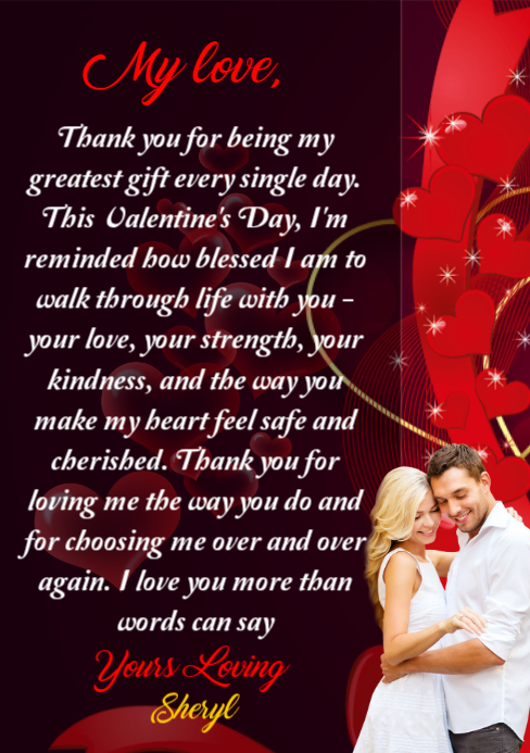 Valentines Day Thank You Message Template | PosterMyWall