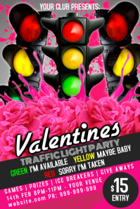 Valentines Day Traffic Light Poster Template | PosterMyWall