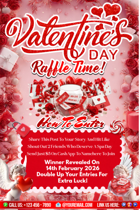 Valentines Day Ultimate Love Raffle Template | PosterMyWall