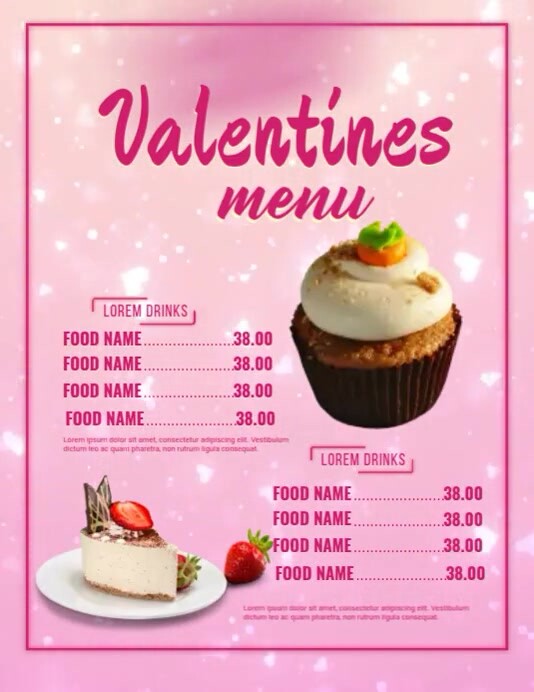 Valentines Dessert Menu Template | PosterMyWall