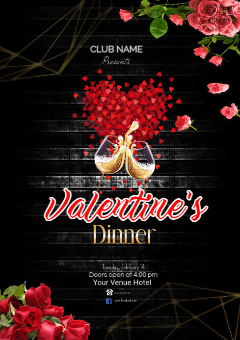 valentines dinner a4 Template | PosterMyWall