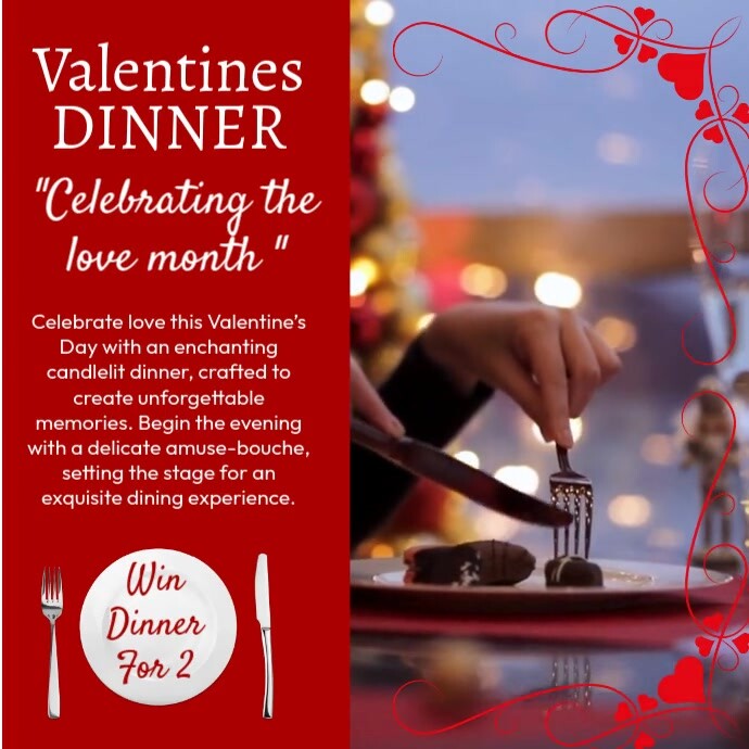 Valentines Dinner Ads Template | PosterMyWall