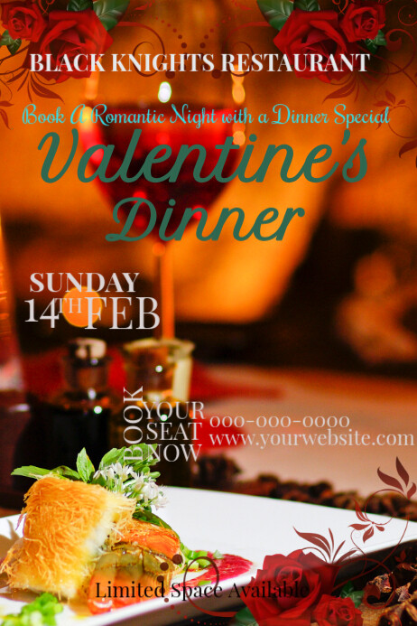 Valentines Dinner Template | PosterMyWall