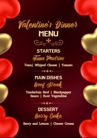 Free Romantic Menu Design Template A4 | PosterMyWall
