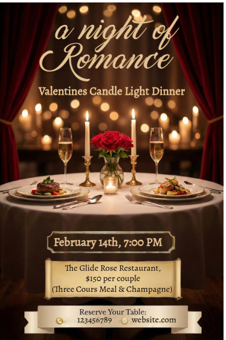 Valentines Dinner Night Template | PosterMyWall