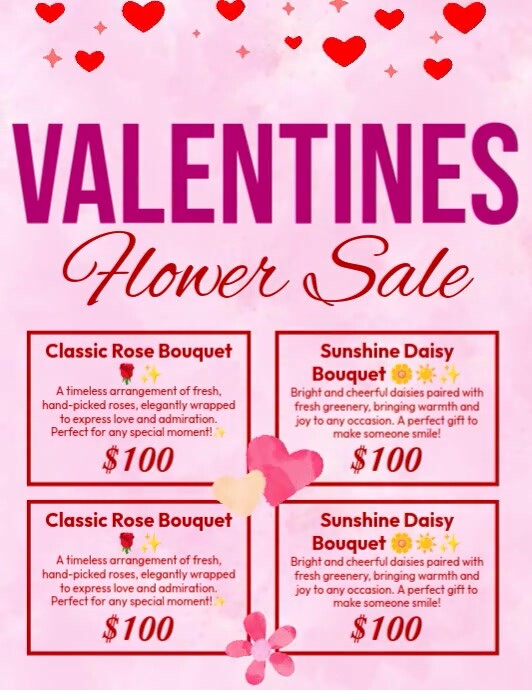Copy of Valentines Flower Sale Ads | PosterMyWall
