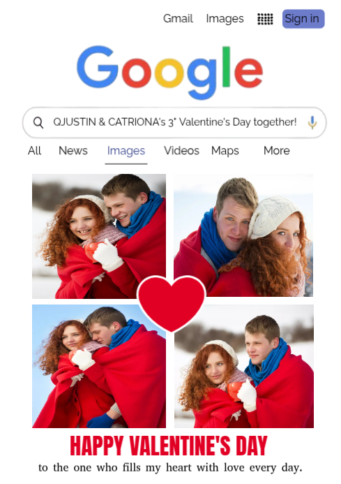 valentines google search photo collage Template | PosterMyWall