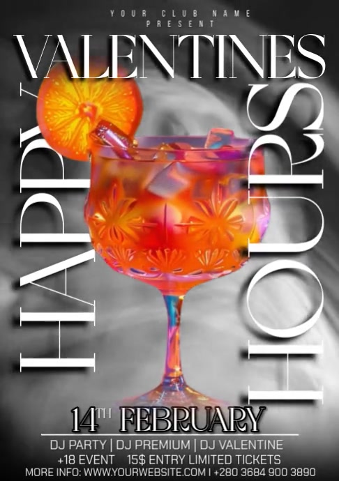 Valentines Happy Hours Template | PosterMyWall