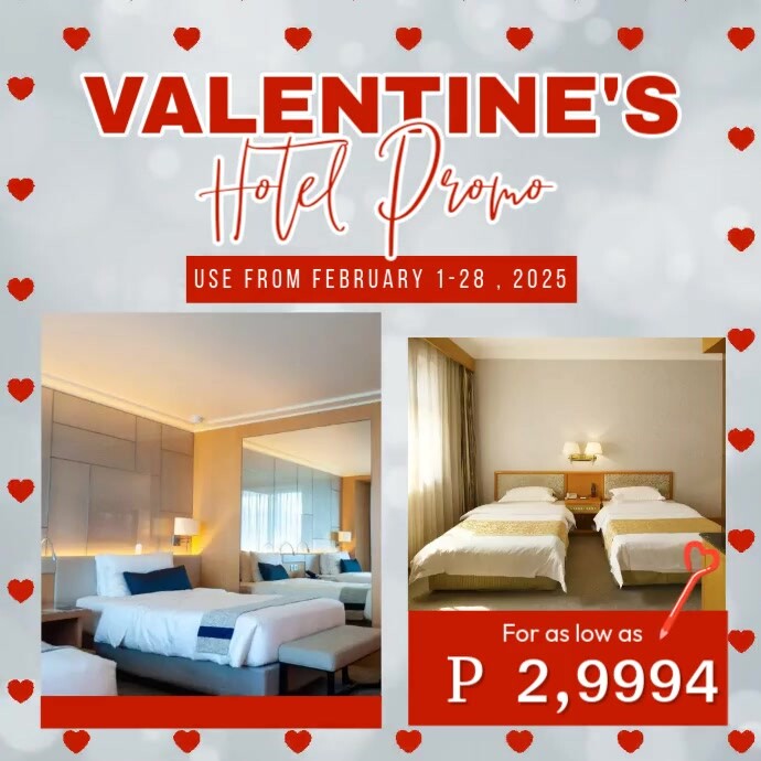 Valentines Hotel Promo Template | PosterMyWall