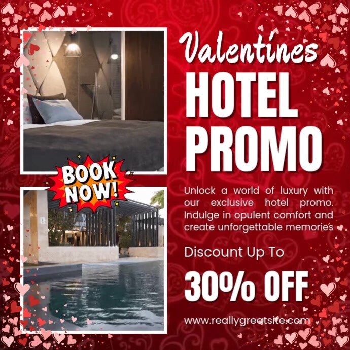 Valentines Hotel Promo Template | PosterMyWall