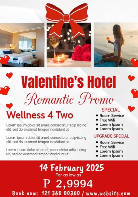 Valentines Hotel Romantic Promo Template | PosterMyWall