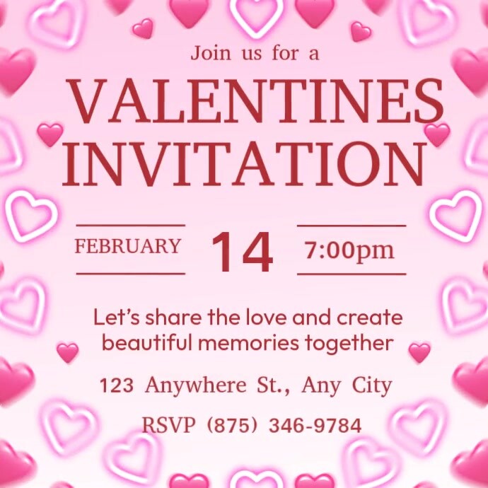 Valentines Invitation Template | PosterMyWall
